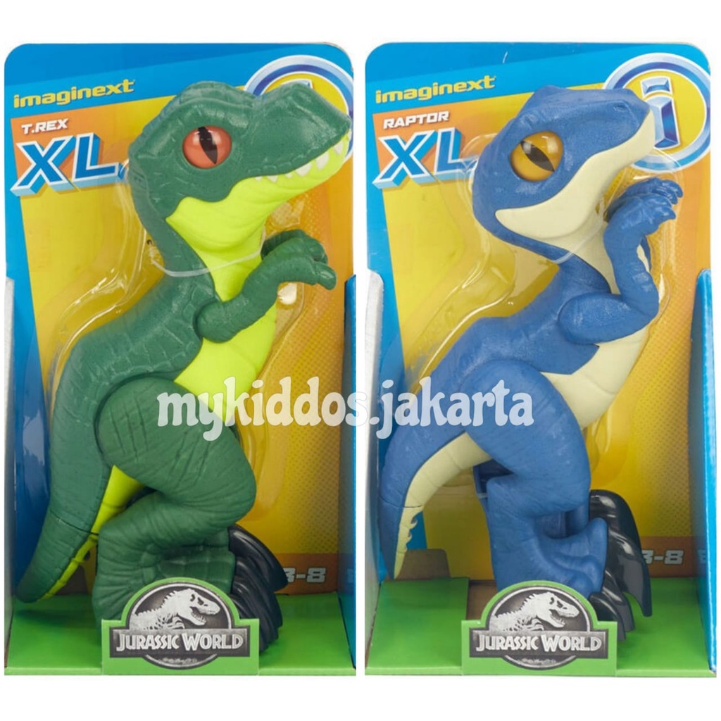 Jual Jurassic World Imaginext Raptor XL / T-rex XL Figure / Figure Dino ...