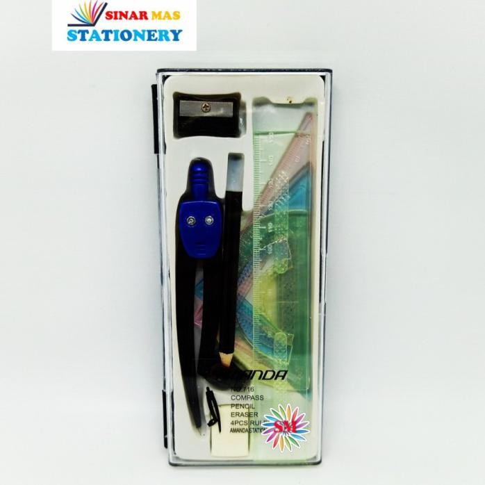 Jual jangka compas set 716 amanda | jangka kompas sekolah | jangka set ...