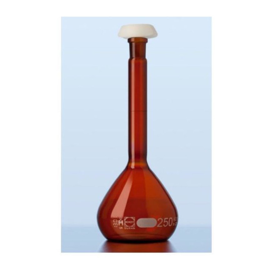 Jual VOLUMETRIC FLASK 5mL. Class A. Amber Color. Plastic PE Stopper ...
