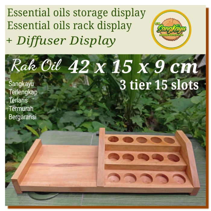 Jual SangKayu Minyak Esensial Oil Display Stand 3x15 Slot Tempat Minyak ...