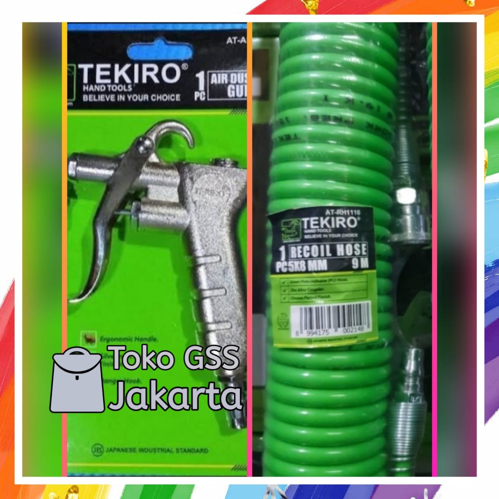 Jual Hose Compressor 9m & Duster Air Gun Tekiro Set | Shopee Indonesia
