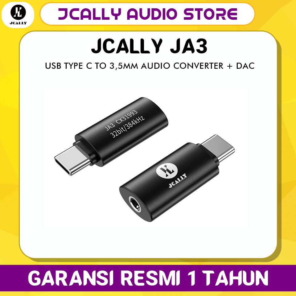 Jual JCALLY JA3 DAC CX31993 Amplifier Chip Decoding USB Type C to 3.5mm ...