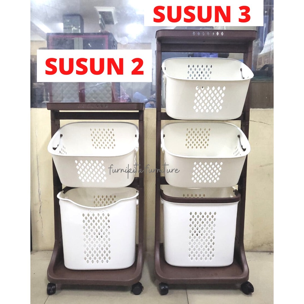 Jual LAUNDRY BASKET RAK KERANJANG BAJU KOTOR TABITHA MPTL RAK RODA ...