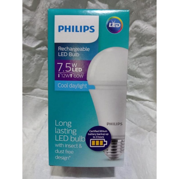 Jual Philips rechargeable LED bulb / lampu emergency/ lampu magic 7.5 ...