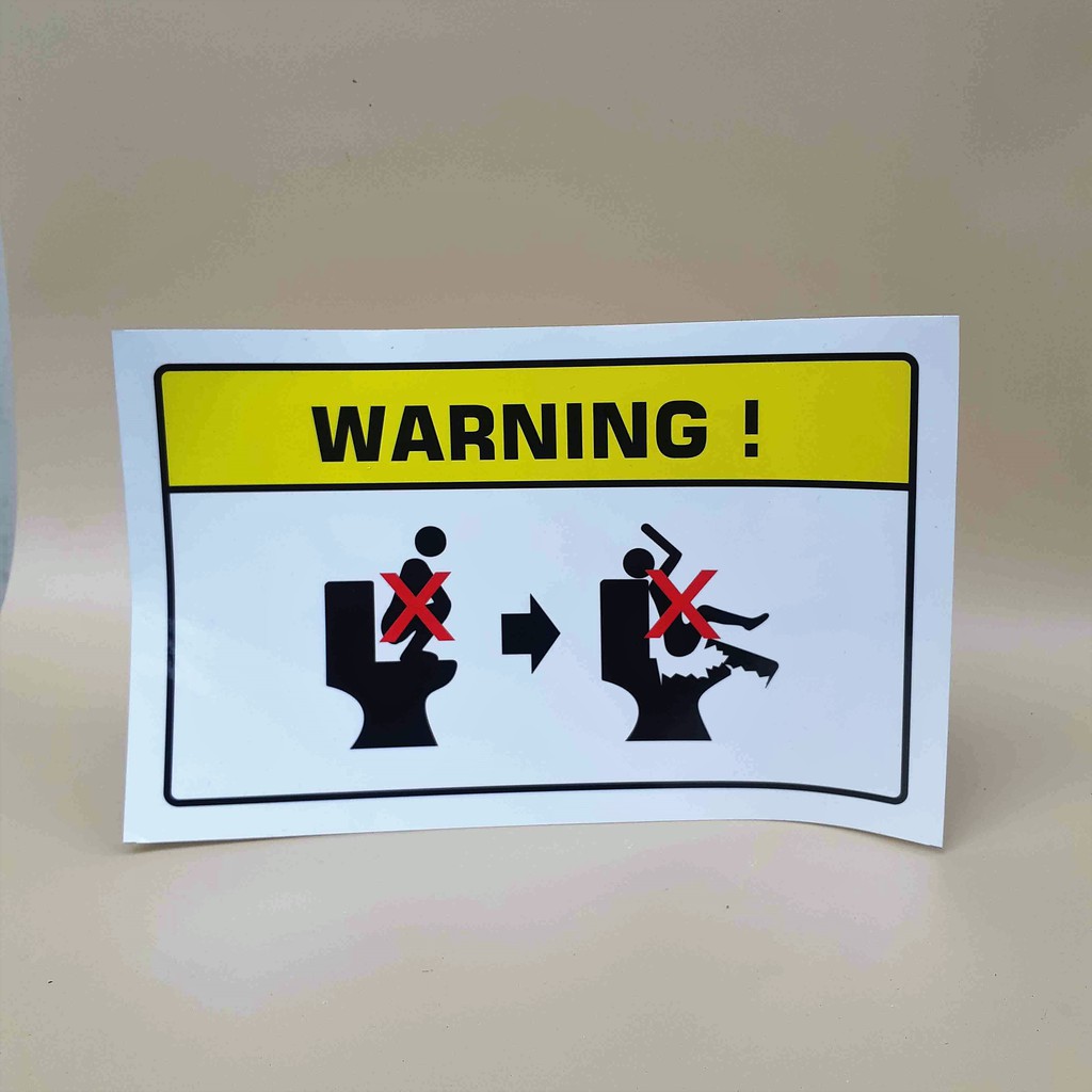 Jual Stiker Toilet Sign, Sticker Toilet Warning, DIlarang Jongkok ...