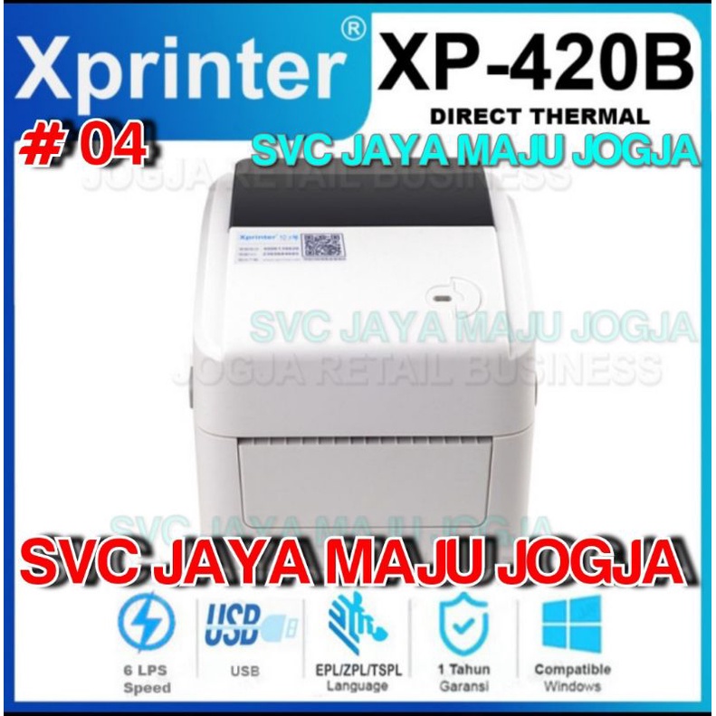 Jual XPRINTER XP 420 B + HOLDER LABEL - PUTIH // HITAM - USB - 203 DPI - SPEED 152 MM/S ...