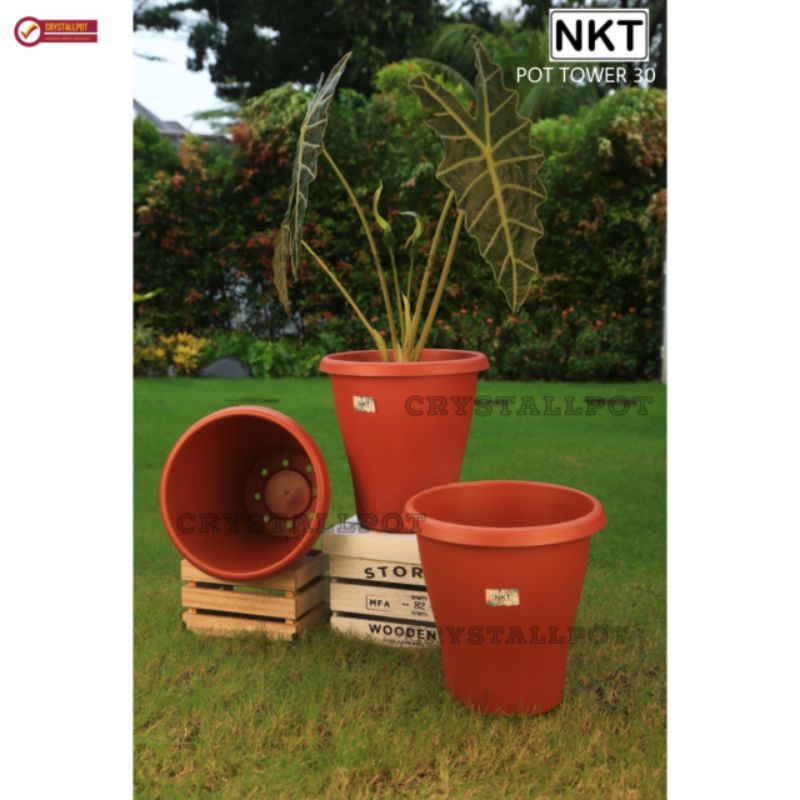 Jual pot bunga tanaman tinggi nkt tower 30cm - NKT TOWER 30 MERAH BATA ...