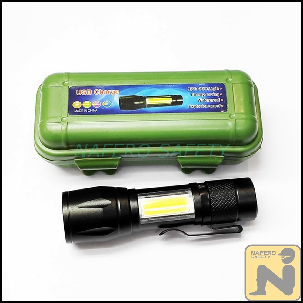 Jual TaffLED Senter LED Mini Rechargeable Q5 dan COB 300 Lumens GREEN ...