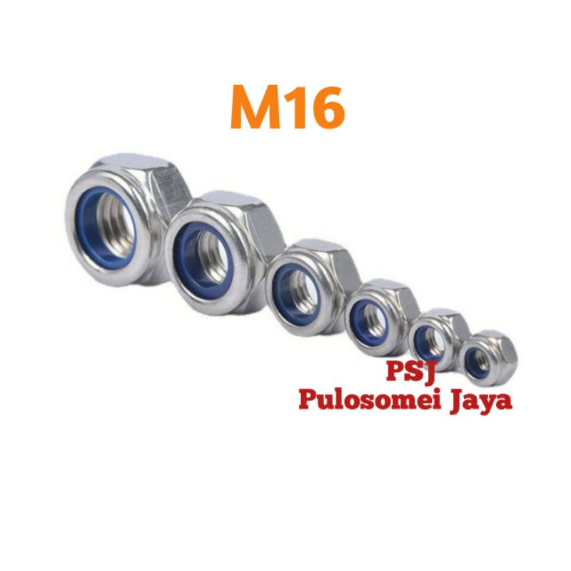 Jual Mur Nylon Stainless / Lock Nut M16 / SS 304 | Shopee Indonesia
