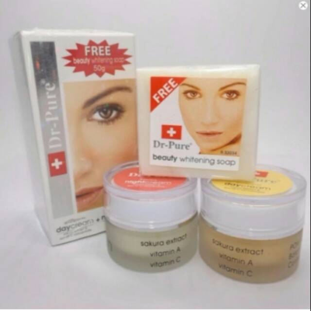 Jual Dr Pure Paket Face Whitening Cream BPOM dan Sabun Perawatan Wajah ...