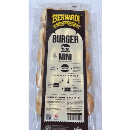 Jual Roti bun roti burger mini bernardi isi 20 pcs 500 gram | Shopee ...