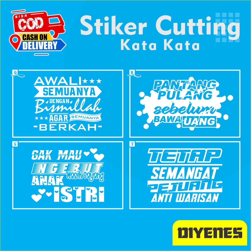 Jual Sticker Cutting Kata Kata, Sticker Cutting Variasi Mobil Truck ...