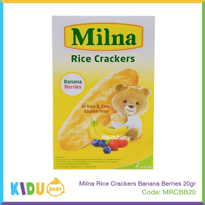 Jual Milna Rice Crackers 20gr Cemilan Makanan MPASI si Kecil Kidu Baby ...