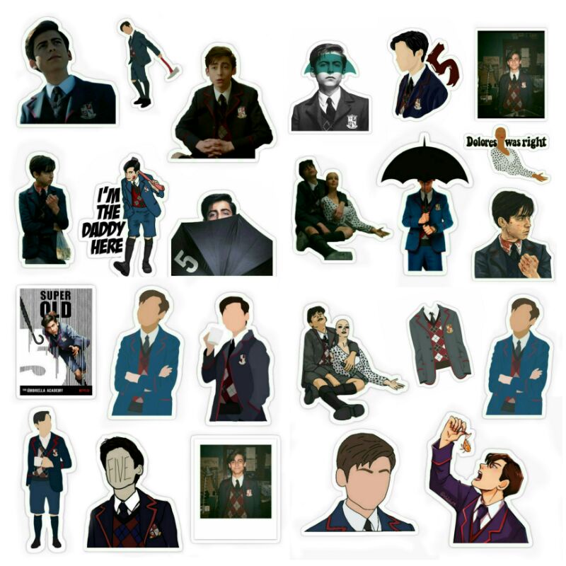 Jual 50PCS+ STICKER FIVE | THE UMBRELLA ACADEMY | STICKER AESTHETIC | 1 ...