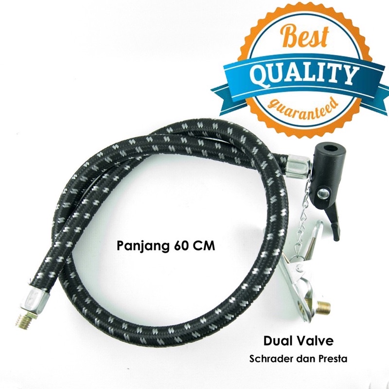 Jual Selang Pompa Ban Angin Sepeda dan Motor Dual Valve Schrader dan ...