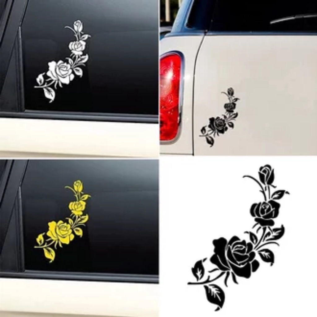 Jual CUTTING STICKER MOBIL FLOWER ROSE STIKER BUNGA MAWAR CANTIK KACA ...