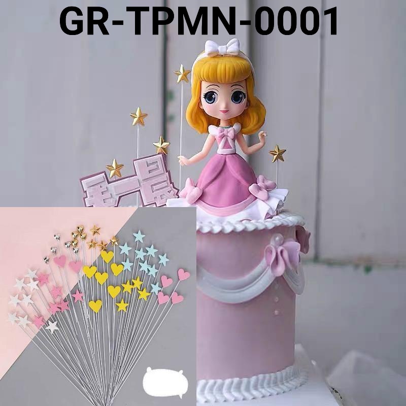 Jual GR-TPMN-0001 Topper hiasan kue bintang hati gold silver biru putih yamama baking | Shopee ...