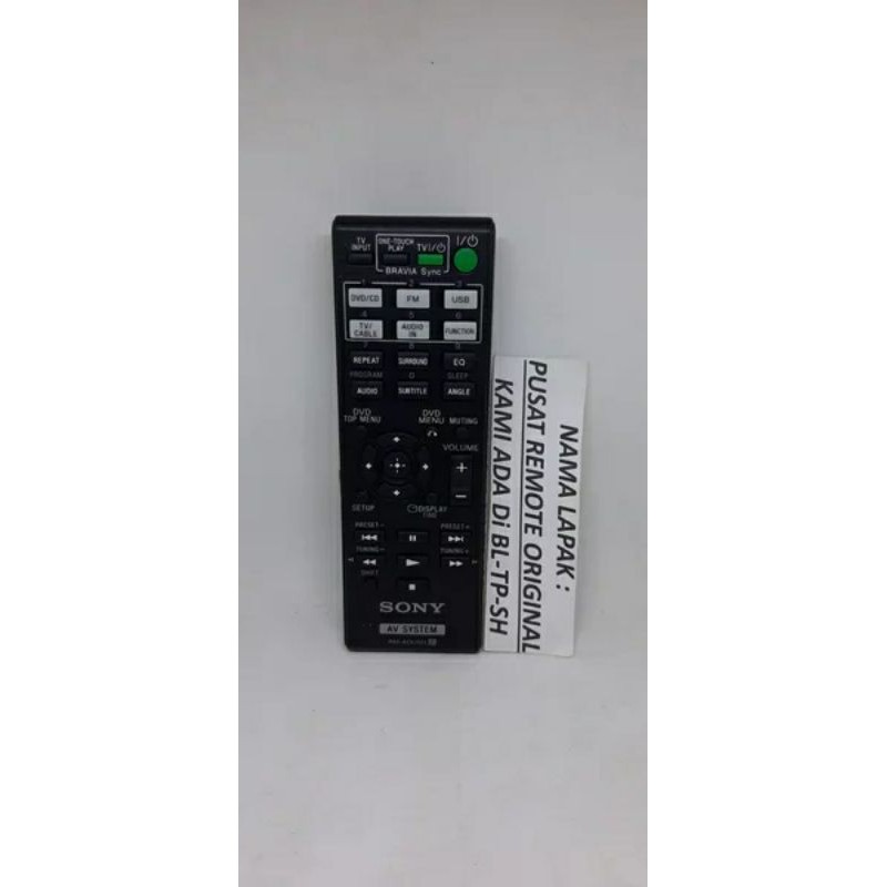 Jual REMOTE DVD HOME THEATER SONY RM-ADU101 ORIGINAL ASLI | Shopee ...