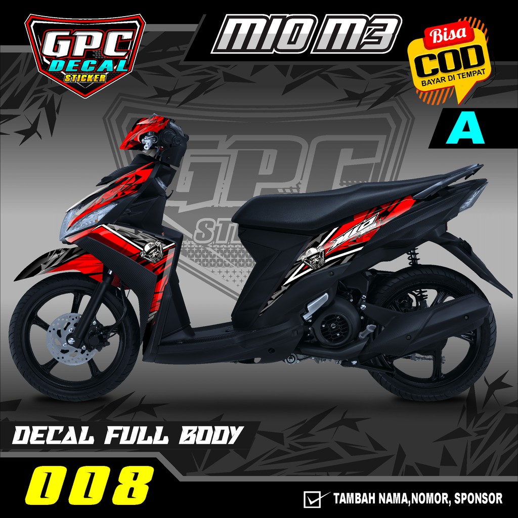Jual Decal Sticker Fullbody Mio M3 008- Variasi Lis Motor Desain Skull ...
