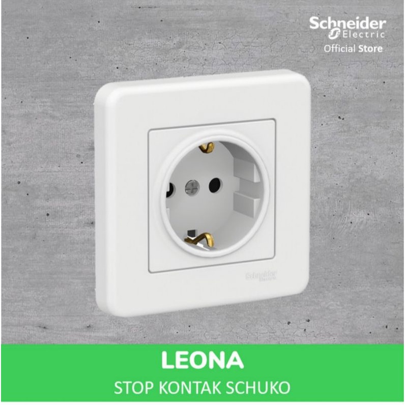 Jual STOP KONTAK SCHNEIDER LEONA TANAM TEMBOK PUTIH BAGUS ASLI SNI ...
