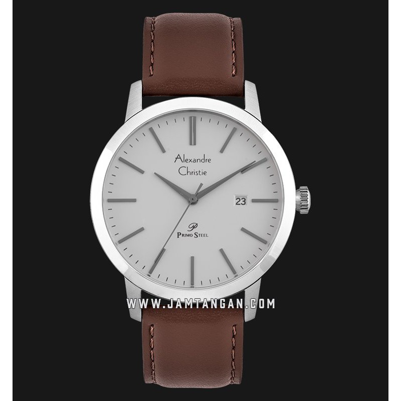Jual Alexandre Christie AC 1007 MD LSSSL Men Silver Dial Dark Brown ...