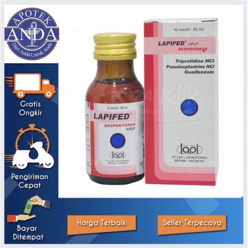 Jual Lapifed Sirup Ekspektoran Obat Batuk 60ml / Lapiped / lafifed ...