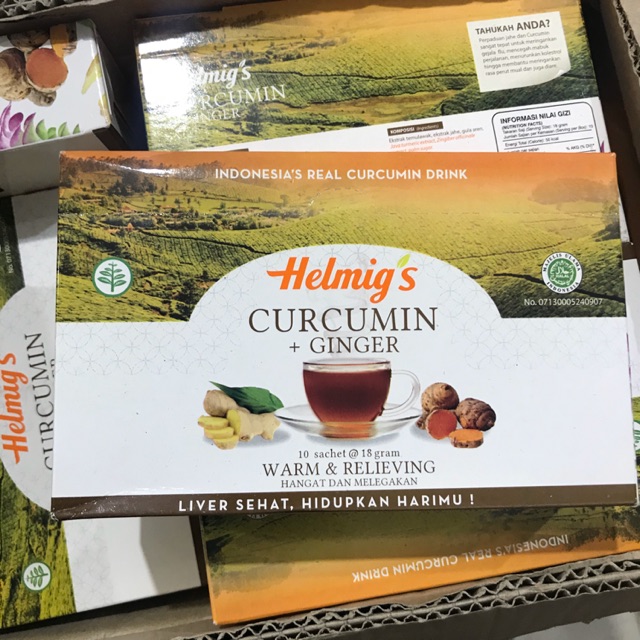 Jual Helmigs Curcumin plus ginger 10sachet @18gr | Shopee Indonesia