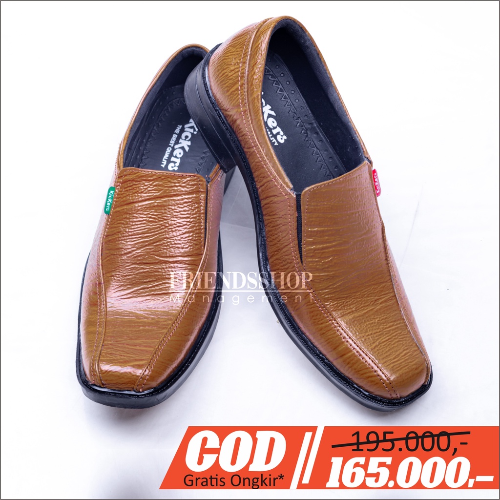 Jual Sepatu pantofel kickers formal pria 100% Bahan KULIT ASLI | Shopee ...
