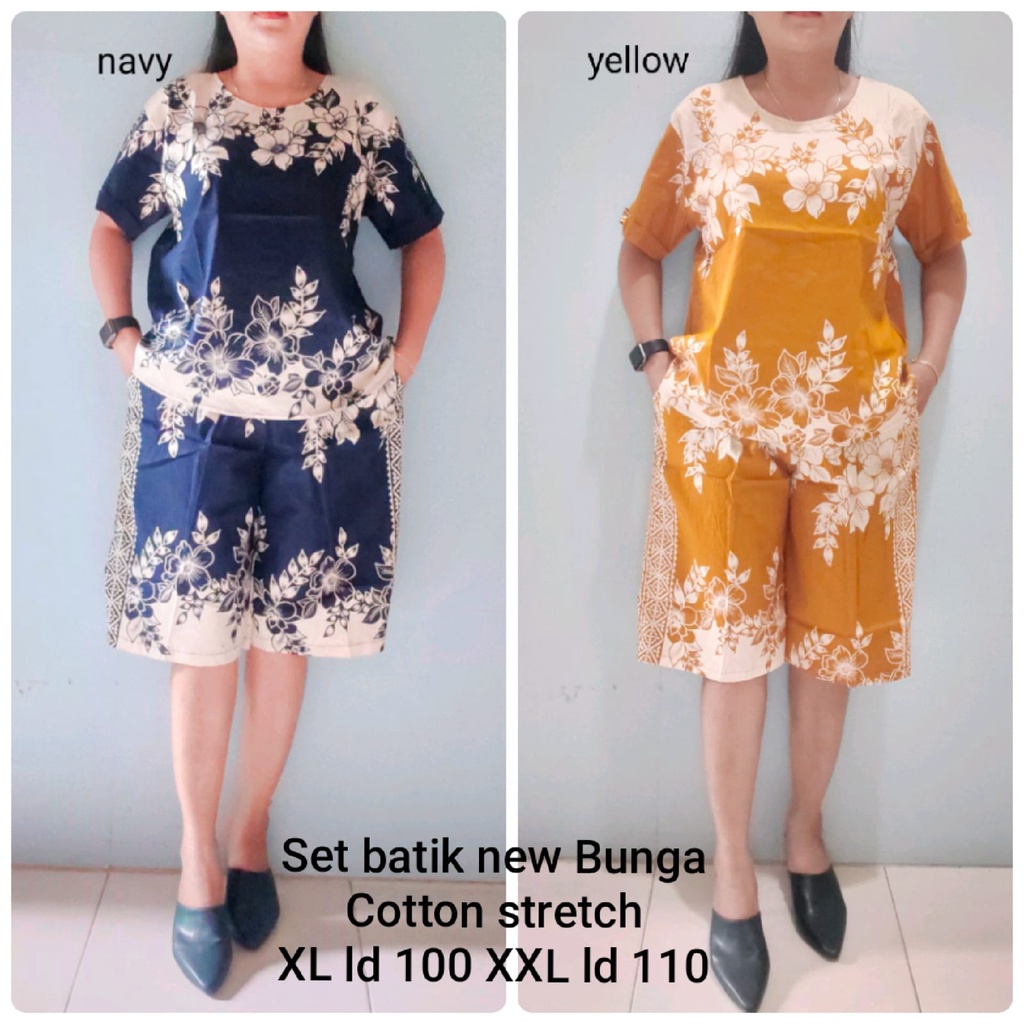 Jual Pakaian wanita setelan kulot batik NEW BUNGA.bahan katun stretd ...