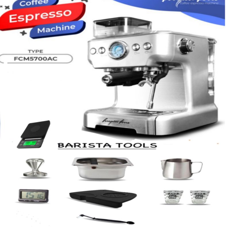 Jual FERRATTI FERRO COFFEE ESPRESSO MACHINE BUILT IN GRINDER FCM-5700AC ...