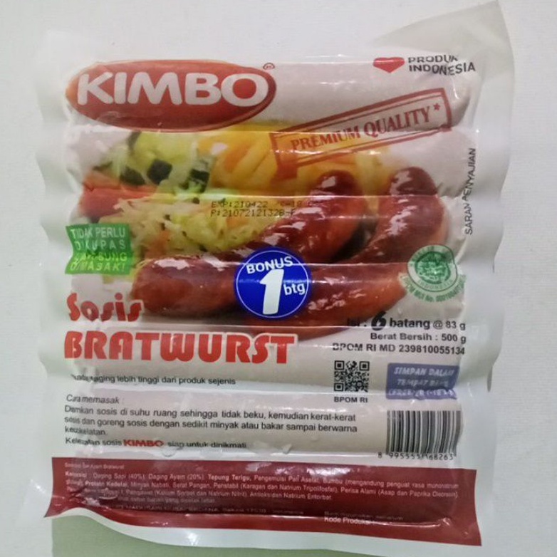 Jual Kimbo Sosis Sapi Bratwurst 500gr isi 6 | Shopee Indonesia