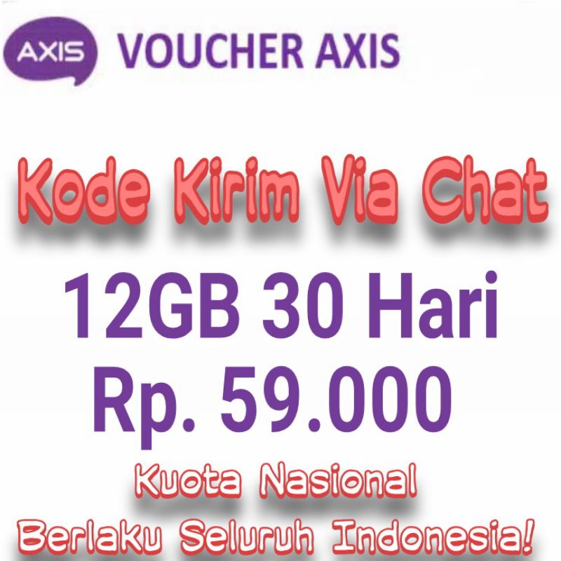 Jual Voucher Axis 12GB 30Hari Nasional Berlaku Seluruh Indonesia ...
