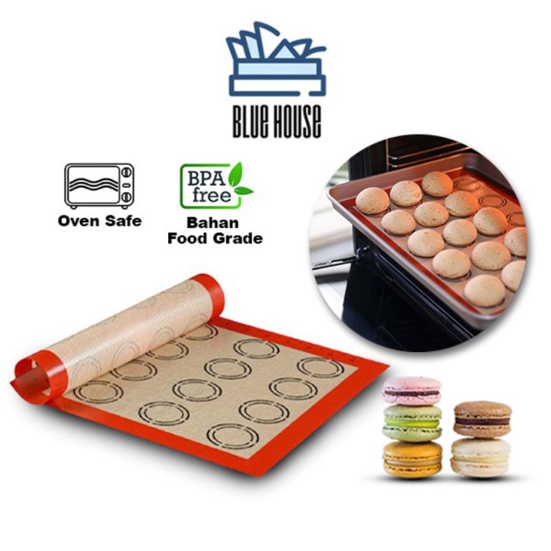Jual Alas Adonan Macaron Makaron Cookies Biskuit Silikon Baking Mat ...