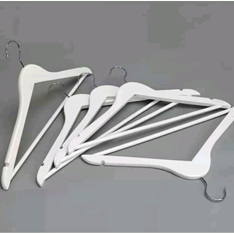 Jual Hanger Kayu Palang Putih | Gantungan Baju Dewasa | Wood Hanger ...
