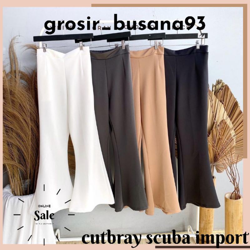 Jual Celana Cutbray Wanita / Celana Cutbray Scuba / Cutbray Scuba Pants ...