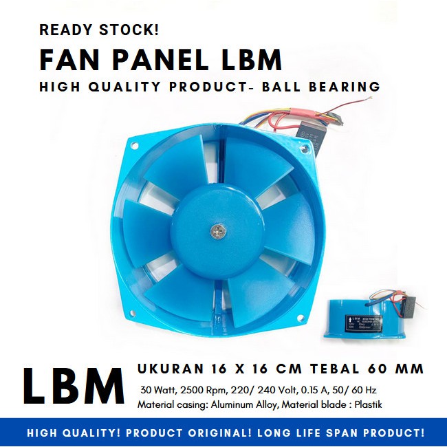 Jual Fan Panel LBM uk 16 x 16 cm tebal 60 mm 220V BALL BEARING | Shopee ...