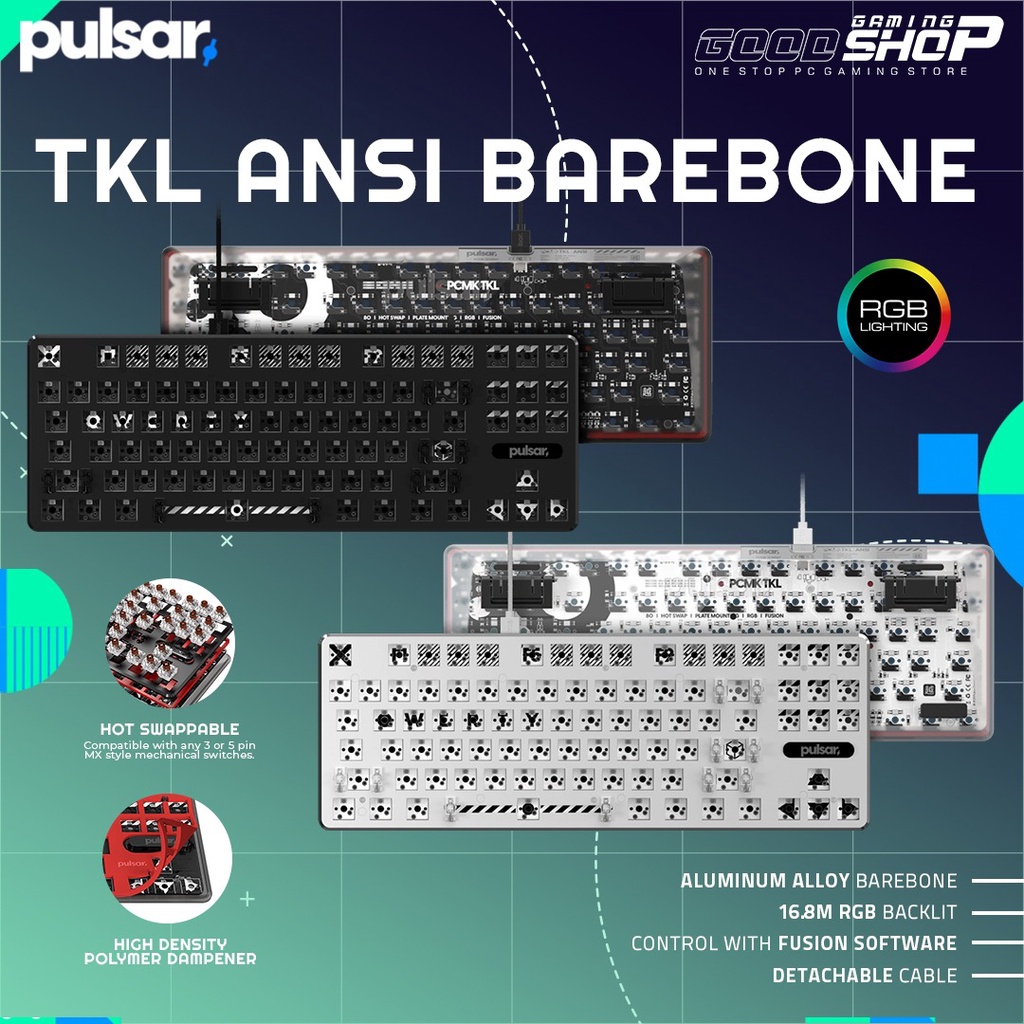 Jual Pulsar Custom TKL ANSI BAREBONE RGB - Mechanical Gaming Keyboard ...