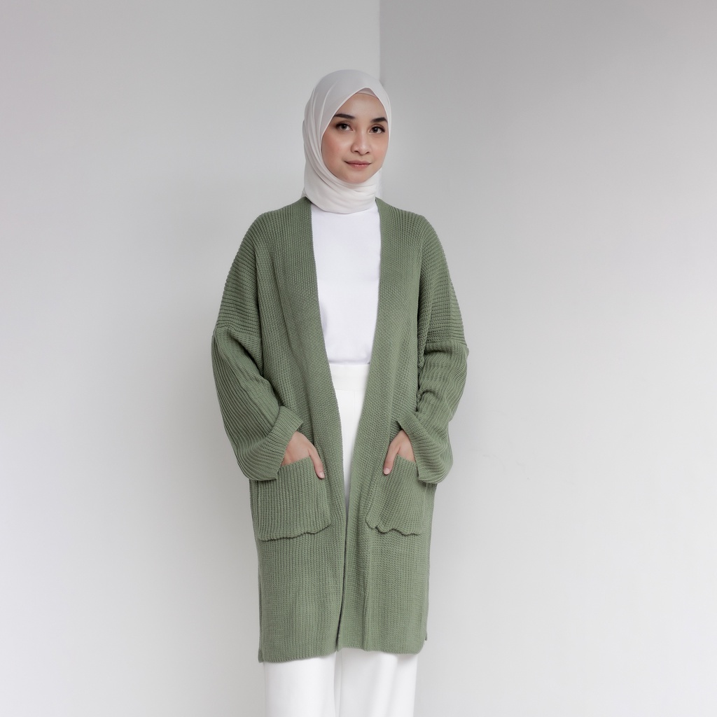 Jual Ahlami- Hana Cardy Long Outer Long Cardy Rajut Premium Cardigan Rajut Outer Rajut | Shopee ...
