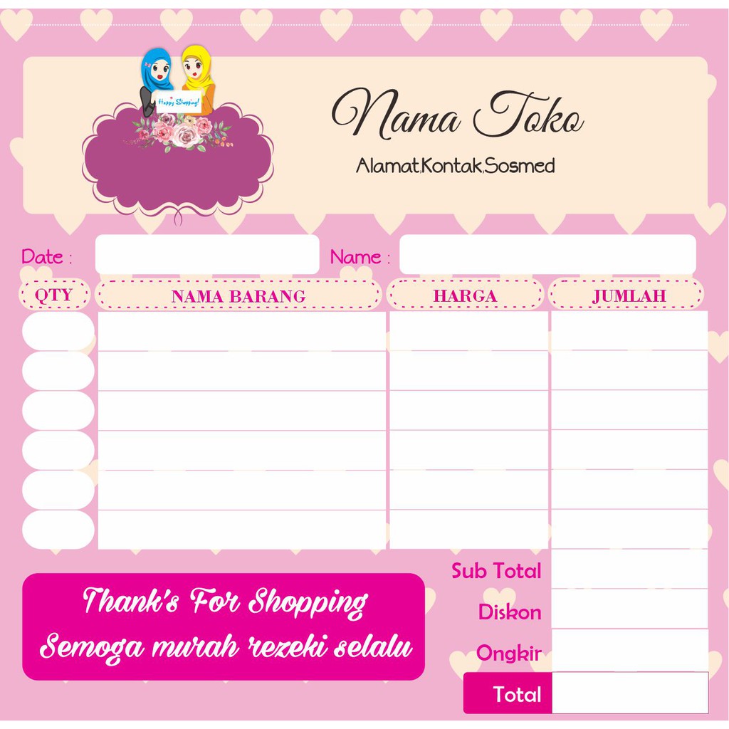 Jual nota / kwitansi / invoice custom murah | Shopee Indonesia