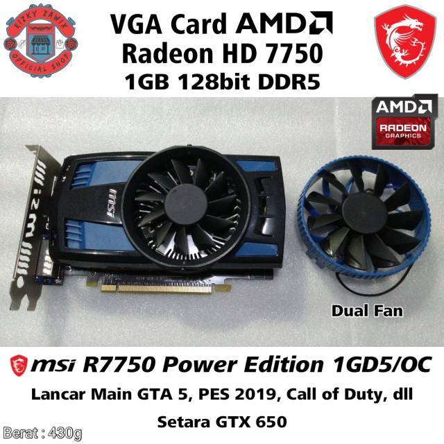 Jual VGA Card AMD Radeon HD 7750 1GB 128bit DDR5 • MSI R7750 Power ...