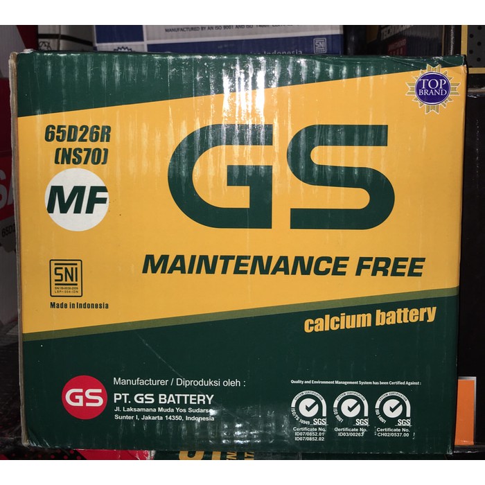 Jual AKI / ACCU KERING GS MF NS70 / 65D26R CHEVROLET AVEO | Shopee Indonesia