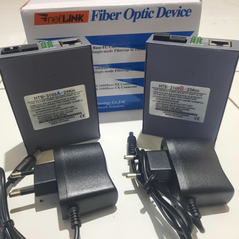 Jual Media Converter Fiber Optik Single Mode HTB 3100 Sepasang A & B | Shopee Indonesia