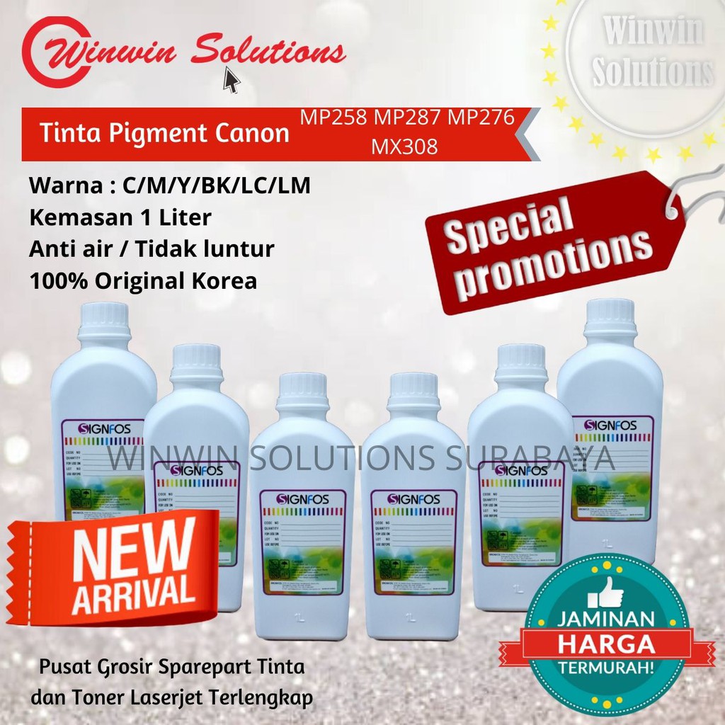 Jual Tinta Pigment Canon Pixma MP258 MP287 MP276 MX308 1 Liter | Shopee ...