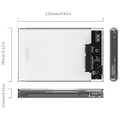 Jual ORICO 2139U3 2.5 inch Transparent USB3.0 Hard Drive Enclosure (KODE ) | Shopee Indonesia