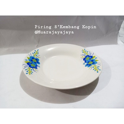 Jual PIRING 8 Kopin I PIRING MAKAN l PIRING MOTIF BUNGA BIRU l PIRING ...