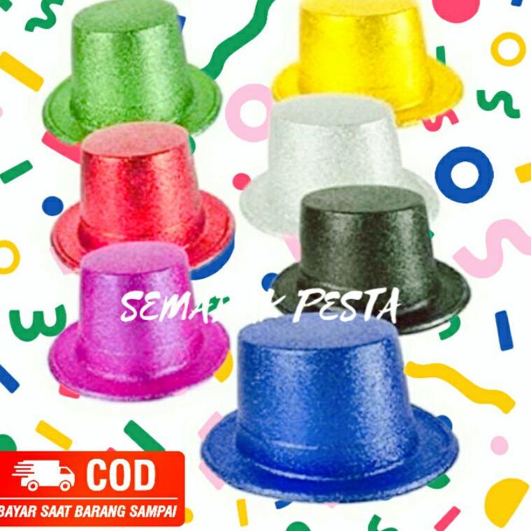 Jual T7L8 Topi tinggi gliter,topi sulap,topi pesta,topi ultah,topi ...