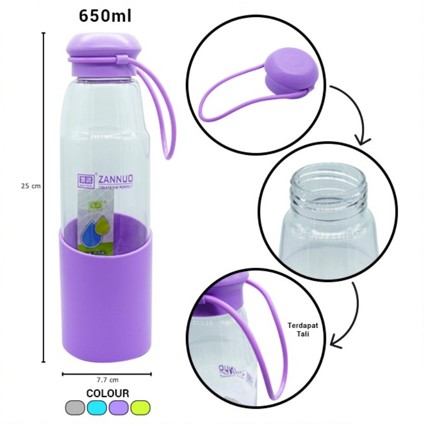 Jual Botol Air Minum Plastik Zannuo Tali 650Ml - Botol Air Minum tipe ...