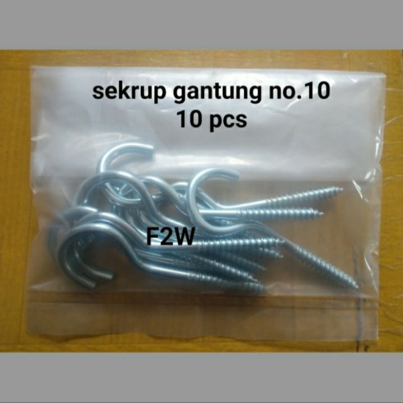 Jual 10PCS HOOK BUKA NO 10 SEKRUP GANTUNG TANDA TANYA NO.10 SKRUP ...