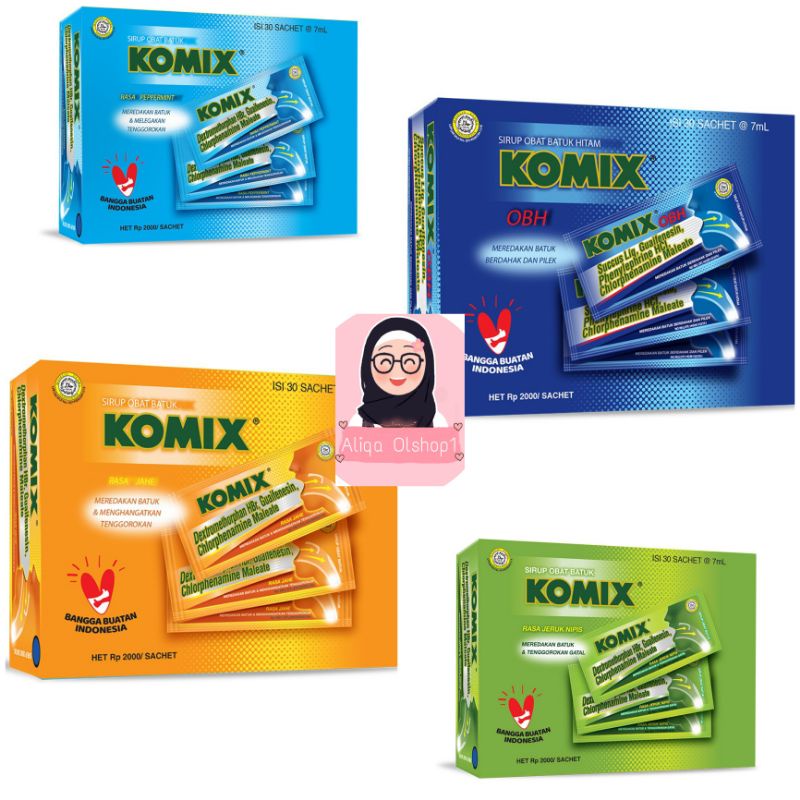Jual KOMIX 1 SACHET | OBH | PEPPERMINT | JERUK NIPIS | JAHE | Shopee ...