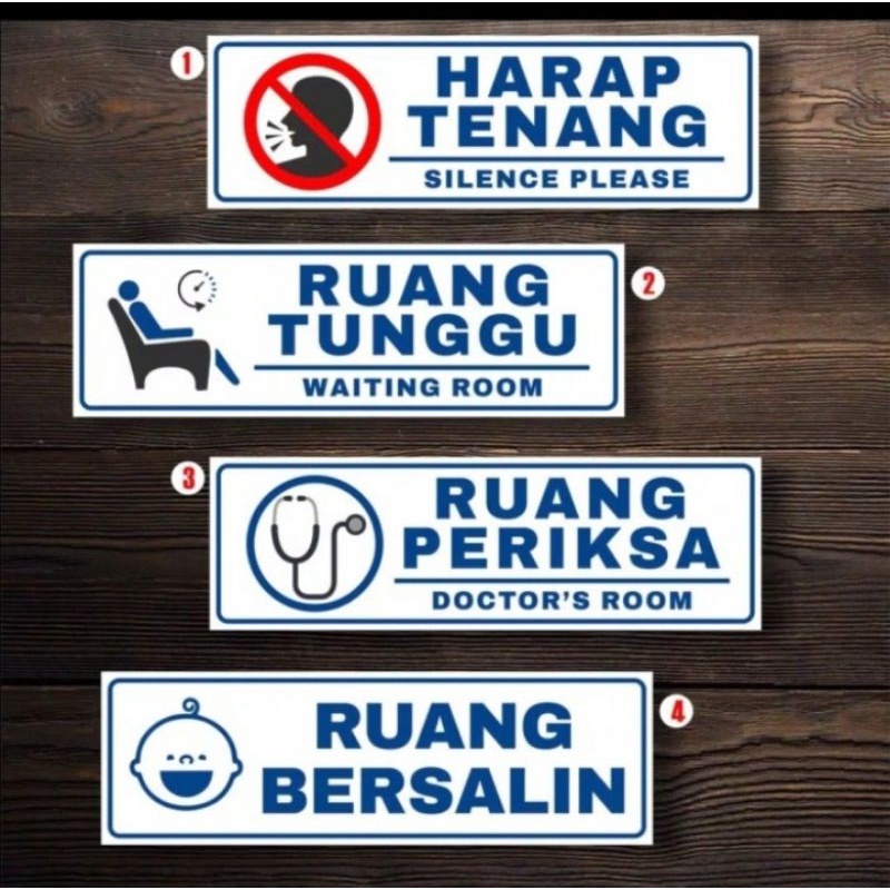 Jual stiker RUANG PERIKSA/RUANG TUNGGU 7.5X23CM sign rambu k3 | Shopee ...